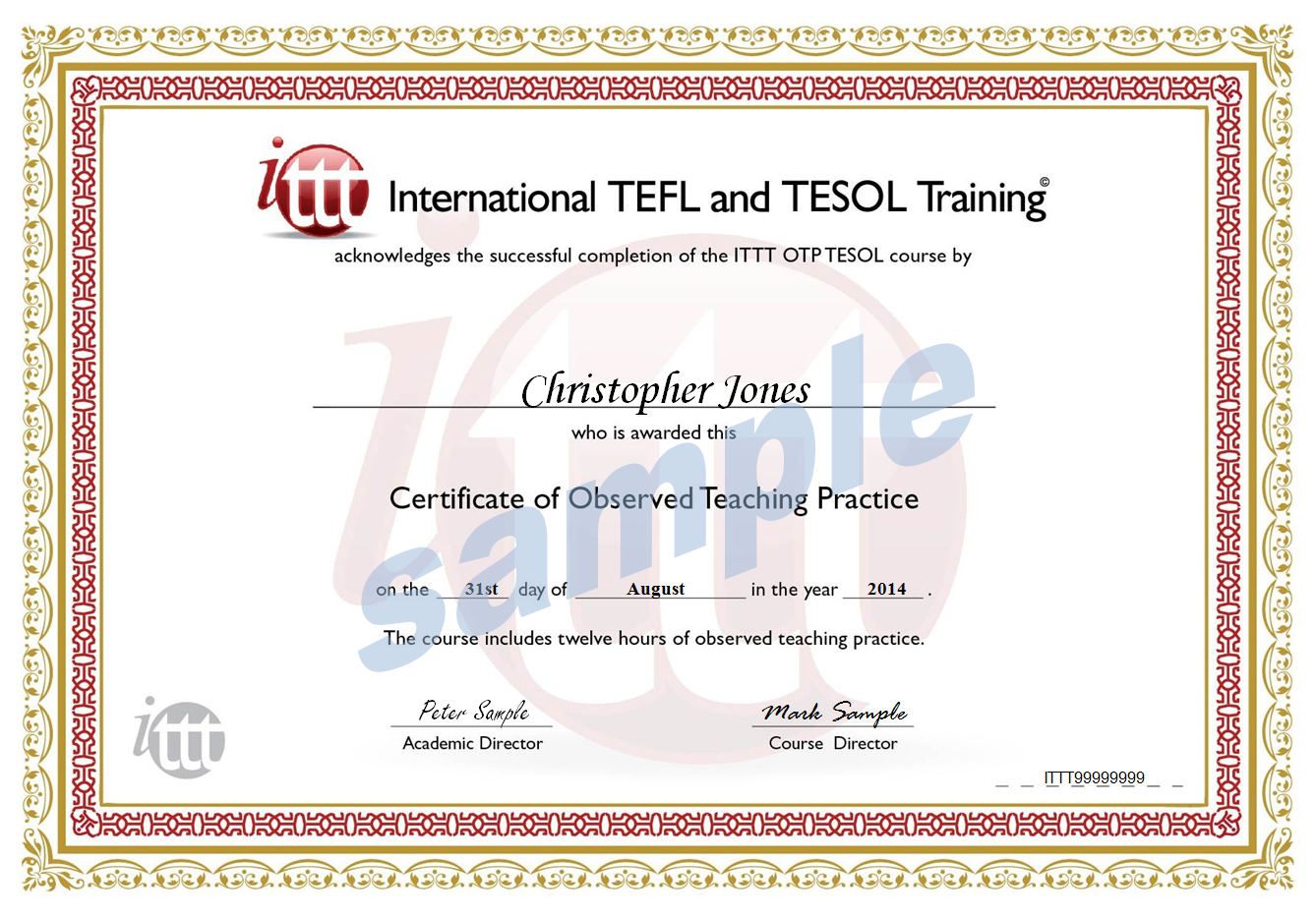 Observed Teaching Practice 50-hour TEFL Certificate Sample | ️ ️ ️ ITTT