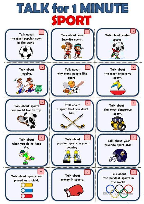 Talk For 1 Minute About Sport Speaking Cards ITTT Talk For 1 Minute About Sport Speaking Cards ITTT